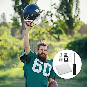 Helmet Repair Kit, 73Pcs Football Helmet Repair Kit R Shape Football Visor Clips Screws Nuts Rubber Gaskets Helmet Buckles with Srewdriver, Chin Strap Adapter for Hockey, Baseball, Softball Helmets