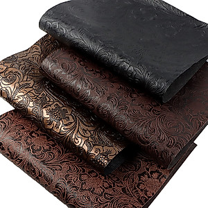 David accessories Bump Texture Faux Leather Sheet 4 Pcs 7.7" x 12.9" (20 cm x 33 cm) Plain Geometric Pattern Printed Faux Leather Fabric Sheet for DIY Bows Earrings Making Crafts (Bump Texture)