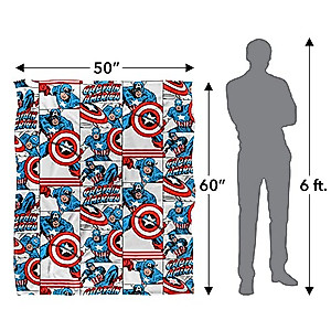 Marvel Captain America Blanket, 50"x60", Captain America Tiles, Silky Touch Super Soft Throw Blanket