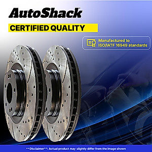 AutoShack Black Hat Drilled and Slotted Brake Rotors Rear Brake Rotor Replacement Kit for 2004 Nissan Pathfinder Armada 2004-2015 TITAN 2005-2015 2017-2019 Armada 2004-2010 INFINITI QX56 V8 PR41331LR
