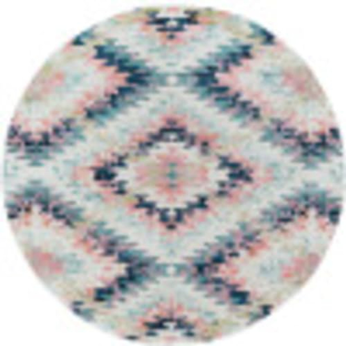 Livabliss Tara Bohemian Southwestern Area Rug,5'3" Round,Teal