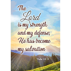 America Forever Bible Verse House Flag - 28 x 40 inch -Exodus 15:2 The Lord is My Salvation - Christian Quotes Religious Outdoor Yard Decorative Inspirational Faith Flag