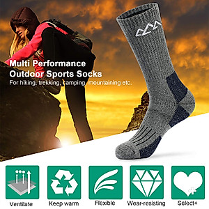 innotree 3 Pack Men's Hiking Socks, Full Cushioned Hiking Thermal Socks Moisture Wicking Micro Crew Socks