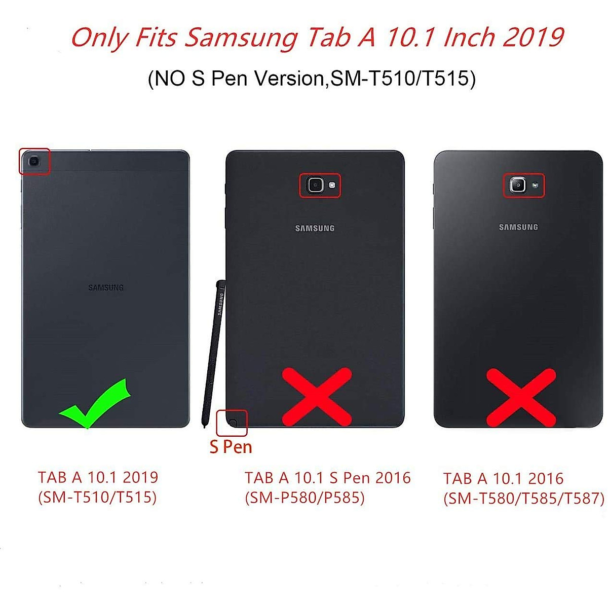 Case for Samsung Galaxy Tab A 10.1 2019, 360 Degree Rotating Stand Smart Case for Samsung Tab A 10.1 Inch Tablet [SM-T510/T515] 2019 Release (Purple)