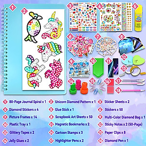 onebora DIY Journal Set for Girls Age 6-8-10-12 Years Old,Unicorn Painting Crafts,Decorate Your Own Journal,Fun Arts and Crafts Gifts Toys for Girls Birthday Christmas