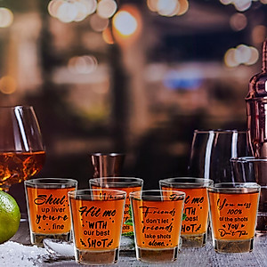 Kolewo4ever 24 Pieces Funny Friends Shot Glasses Funny Friends Shot Glasses Clear Shot Glass Cups with Heavy Base for Adult Small Glass Shot Cups 1.75 oz Shot Glass for Best Friends (Style-1)