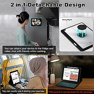BLUTLOTUS iPad 9th Generation Case with Keyboard 10.2 Inch - 360° Rotatable - 7 Color Backlit - Detachable - Wireless Magnetic 7th/8th Keyboard Case