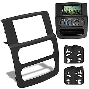 ECOTRIC High Grade Double DIN Stereo Dash Kit Compatible with 2002-2005 Dodge Ram 1500 2500 3500 Pickup Black Without Wiring Harness