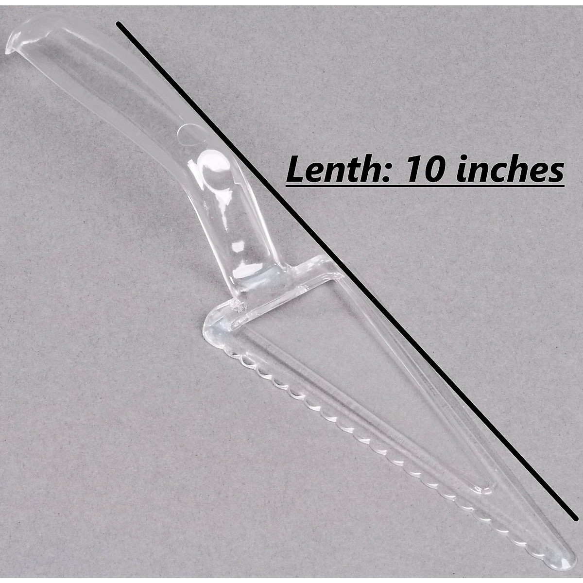 (Pack of 6) Clear 10" Disposable Plastic Pie and Cake Servers, Heavy Duty Spatula for Serving, Cutting, and Slicing Pizza, Pastry, and Desserts (Clear, Pack of 6)