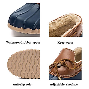 DKSUKO Snow Women's Waterpoof Loafer Shoes Slip On Flat Duck shoe (10 B(M) US, Blue)