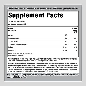 Piping Rock Melatonin Gummies 10mg | 70 Vegan Adult Gummies | Berry Flavor | Non-GMO, Gluten Free