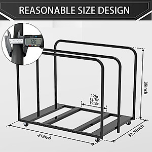 Folding Table Cart, Table Dolly With Braking Caster To Store And Move Folding Round Table Heavy Duty Panel Dolly For 10 Table Capacity With Gift - Tie-Down Staps And EVA Mats Easy To Roll And Assemble