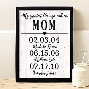 CANARY ROAD Greatest Blessings Print | Personalized Mother Gift | Gift For Mom | Gift For Grandma | Mother Present | Mothers Day Gift | Unique Mom Gift