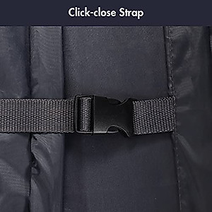 Lazcorner Waterproof Hammock Cover, Polyester Protective Cover Included Adjustable Buckle Strap for 11-12FT Hammock Stand, Black