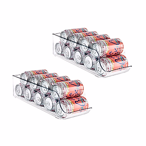 Soda Can Organizer for Pantry/Refrigerator Pack of 2 - Holds Up To 9 Cans (7oz) - Beverage & Canned Food Organizer By Homeries