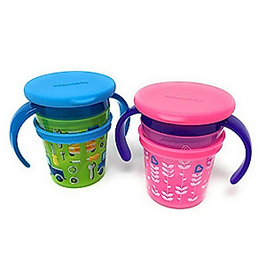 Custom Replacement Silicone Lids Compatible For All Munchkin Miracle 360 Cups. More Color Combination Available. Set Of Three In Pink, Blue & Orange.