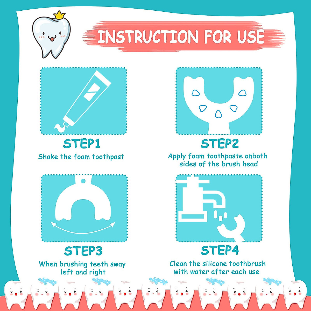 6 Pieces Kids U Shaped Toothbrush Kids Toothbrush Soft Silicone Kid Toothbrush Manual Toddler Toothbrush Whole Mouth Toothbrush U Type Toothbrush with Handle for Children 2-6 Years Old, Pink, Blue