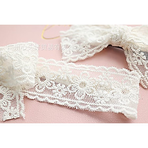 Baby Girls Lace Headband Infant Baptism Hair Band Toddler Lace Bow Headwraps BBG26 (2 Pcs-Set A)