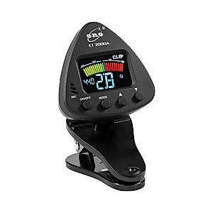 ENO MUSIC Stable Quality Big LCD Display Easy to Read Auto Clip-on Acoustic Electric Guitar Tuner Bass Tuner with Ukulele Violin Chromatice Tunning Mode