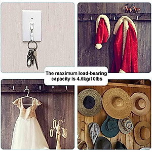 Light Switch Hooks, Chanvoo 10 Pack Wall Mounted Tiny Robe Hook with 20 Screws Wall Coat Hooks for Hanging Coat, Scarf, Bag, Towel, Key, Hat (White)