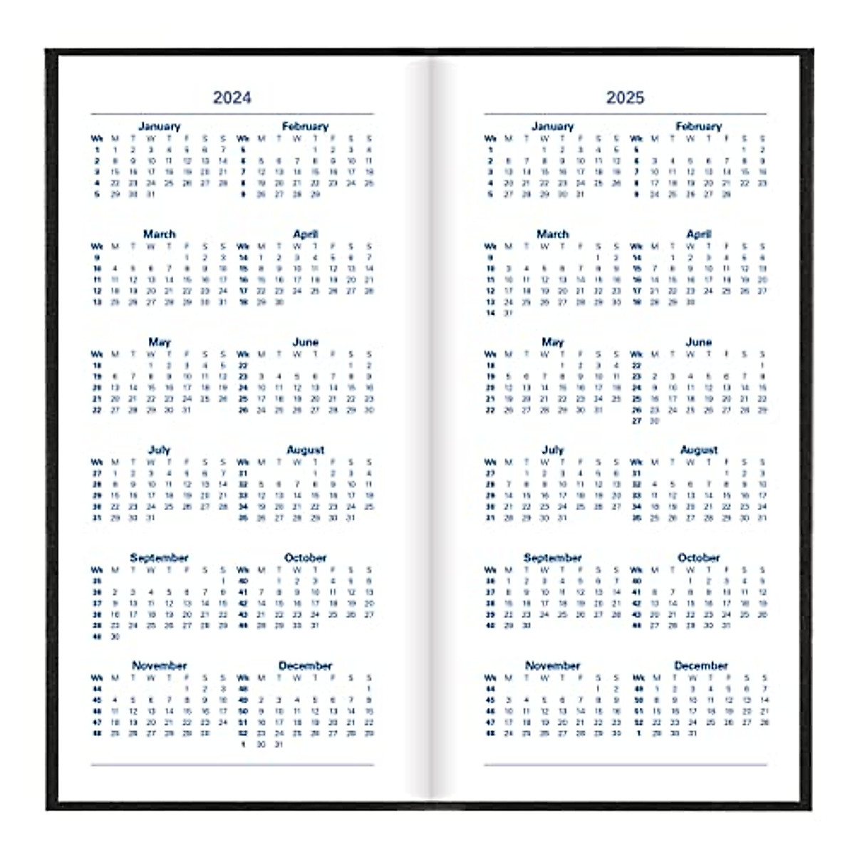 Letts of London Principal Weekly Planner, 12 Months, January to December, 2024, Week-to-View, Compact Size, 5.875" x 3.125", Black (C30NUBK-24)