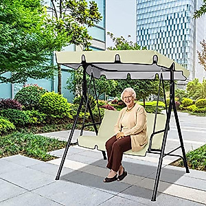 KFJZGZZ Replacement Cover Swing Ceiling Cloth Rain Cover Outdoor Awning Courtyard Patio Lawn & Garden Tree Swing for Adults Couch (0-Beige, One Size)