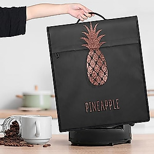 Rose Gold Pineapple Pattern Stand Mixer Cover Compatible with 6-8 Quart Mixer Fits All Tilt Head & Bowl Lift Kitchen Coffee Machine Dust Cover with Pockets for Accessories