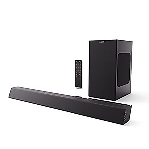 PHILIPS Soundbar with Wireless Subwoofer, Sound bar for tv 2.1-Channel Bluetooth, 300 Watts Dolby Audio Performance, Theater Audio Speakers