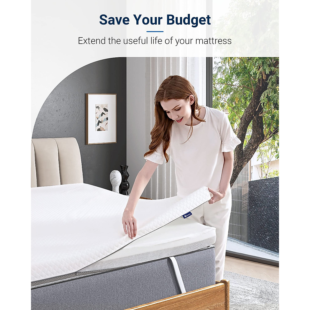 Avenco Twin Mattress Topper, 4 Inch Memory Foman Mattress Topper Cooling Gel Infused, Medium Firm Twin Size Topper with Washable Cover, CertiPUR-US Certified, White (T4FM05)