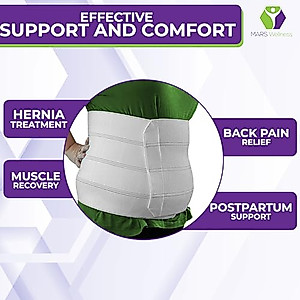 MARS WELLNESS Premium Plus Size Bariatric Abdominal Binder - 12" 4 Section/Panel - Bariatric Binder Abdominal Brace for Men or Women - Fits Waist Sizes 46" - 62"