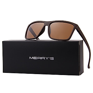 MERRY'S Men Polarized Sunglasses Male Women Outdoor Fishing Sun glasses (Brown, 58)