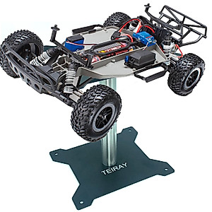 TEIRAY RC Car Repair Work Stand Repair Tool Set 360 Degree Rotation and 600 PCS RC Screws Kit and Screws Pallet Kit and RC Screwdrivers for 1/8 1/10 1/12 1/16 1/18 RC Car Truck Crawler (Black)