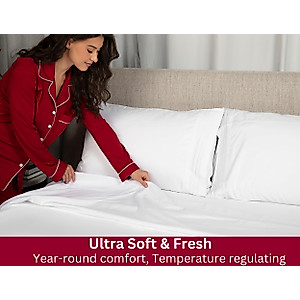 ELONNA - Full Size Sheet Set - Breathable & Cooling Sheets - Hotel Luxury Bed Sheets - 1800 Thread Count - Extra Soft - Deep Pockets 16 inch - Wrinkle, Fade, Stain Resistant - 4 PCs - (White, Full)