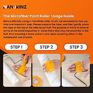 HANJKINZ 9 Inch Microfiber Paint Roller Covers, 20 Pack, Paint Rollers 9 Inch (3/8" Nap), Large Paint Rollers, Paint Supplies for Painting Walls