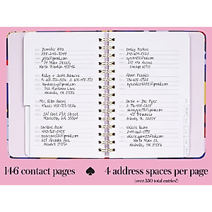 Kate Spade New York Address Book with A-Z Tabs, Navy Floral Leatherette Telephone Book Includes Birthday/Anniversary Calendar and 146 Contact Pages, Swing Flora