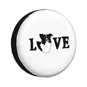 Border Collie Love,Funny Tire Cover Universal Fit Spare Tire Protector for Truck, SUV, Trailer, Camper, Rv