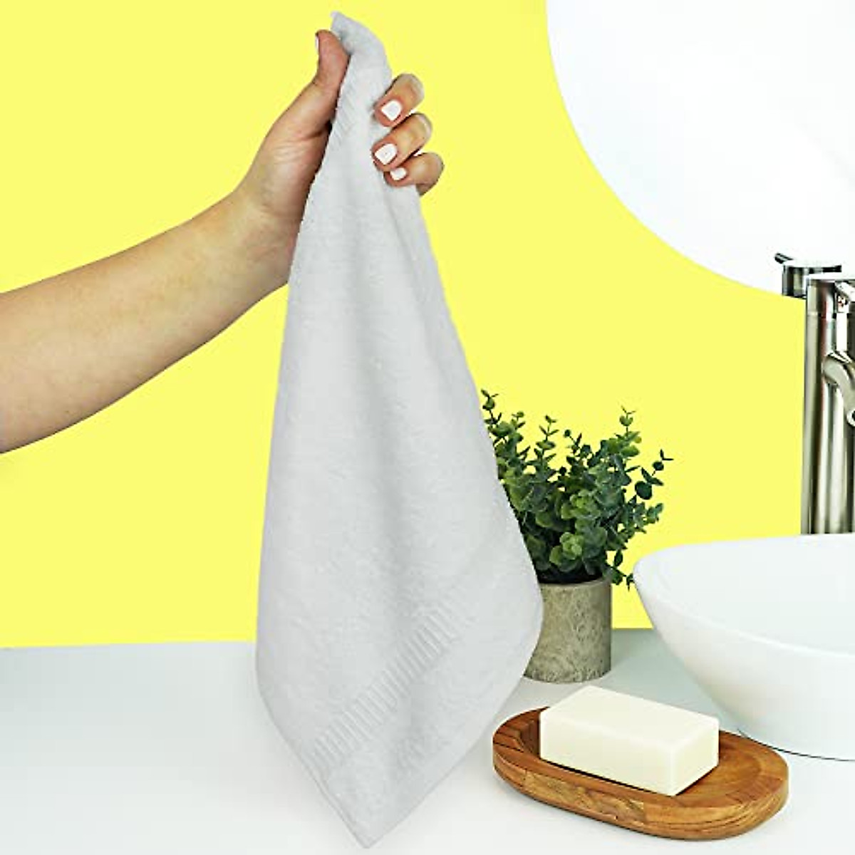 Chakir Turkish Linens | Hotel & Spa Quality 100% Cotton Premium Turkish Towels | Soft & Absorbent (4-Piece Washcloths, White)