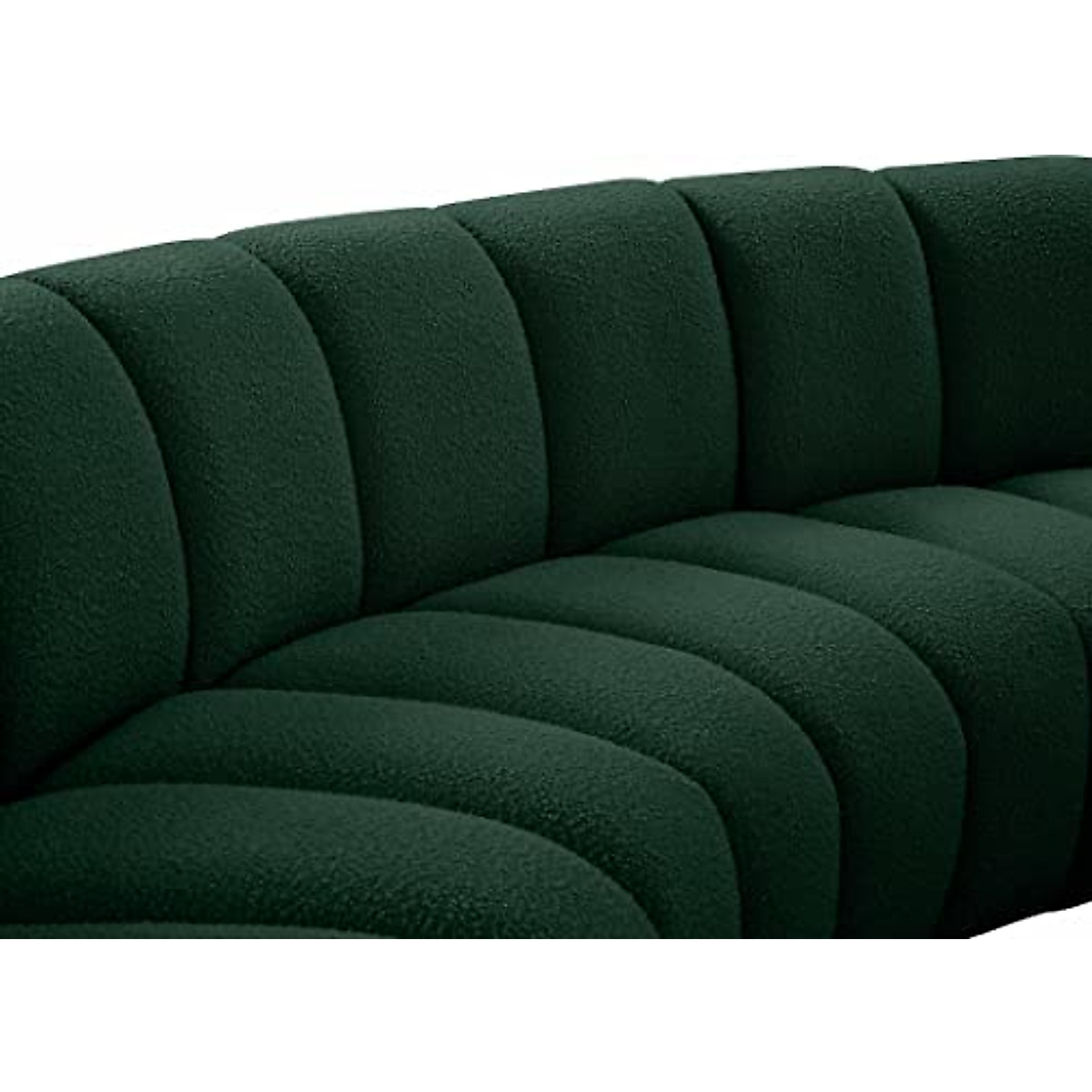 Meridian Furniture 643Green-2PC Infinity Collection Modern | Contemporary Upholstered 2pc Modular Sectional with Luxurious Deep Channel Tufting, Green, 83" W x 41" D x 32.5" H