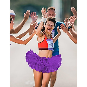 Tutus for Women Adult Tutu Tulle Skirts Costumes for Women 5 Layered Womens Purple Tutu Skirts for Girls Teens Halloween Ballet Minion Sexy Witch Purge Mario Mike Wazowski Sully Cookie Monster Crayon