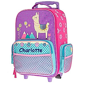 Stephen Joseph Personalized Llama Classic Rolling Luggage Suitcase Carry On Travel Bag - 14.5 Inches