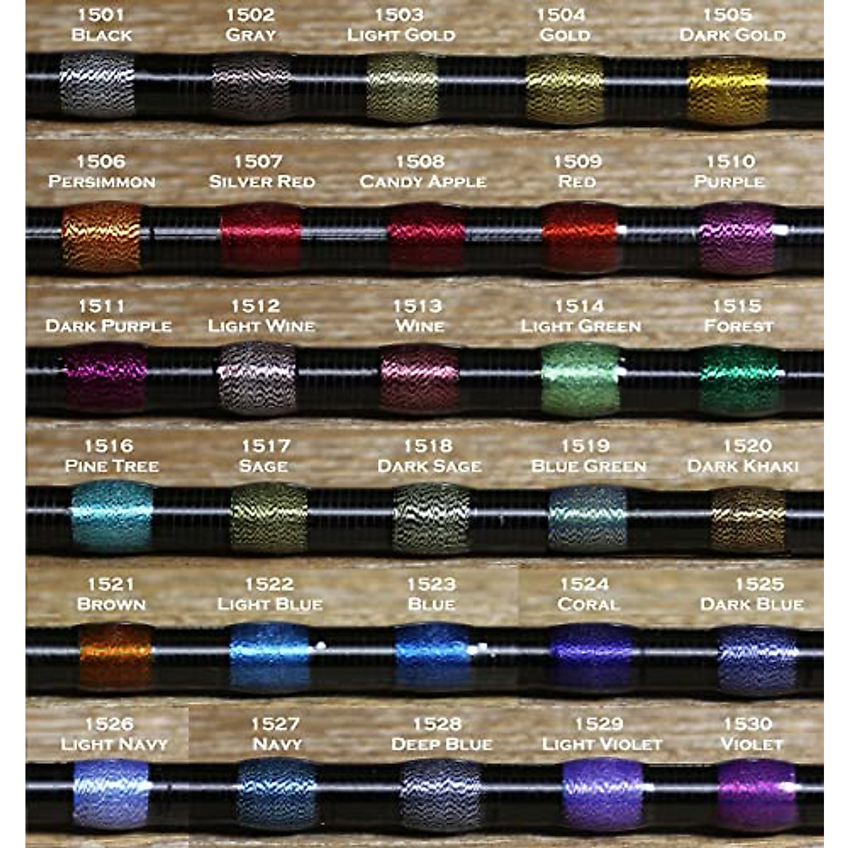 Hitena Rod Wrapping Thread - Metallic Zebra (Jasper) Winding Thread