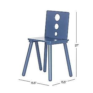 Child Craft Cirque 3-Piece Wooden Kids Table and 2 Chair Set, Washed Denim Blue