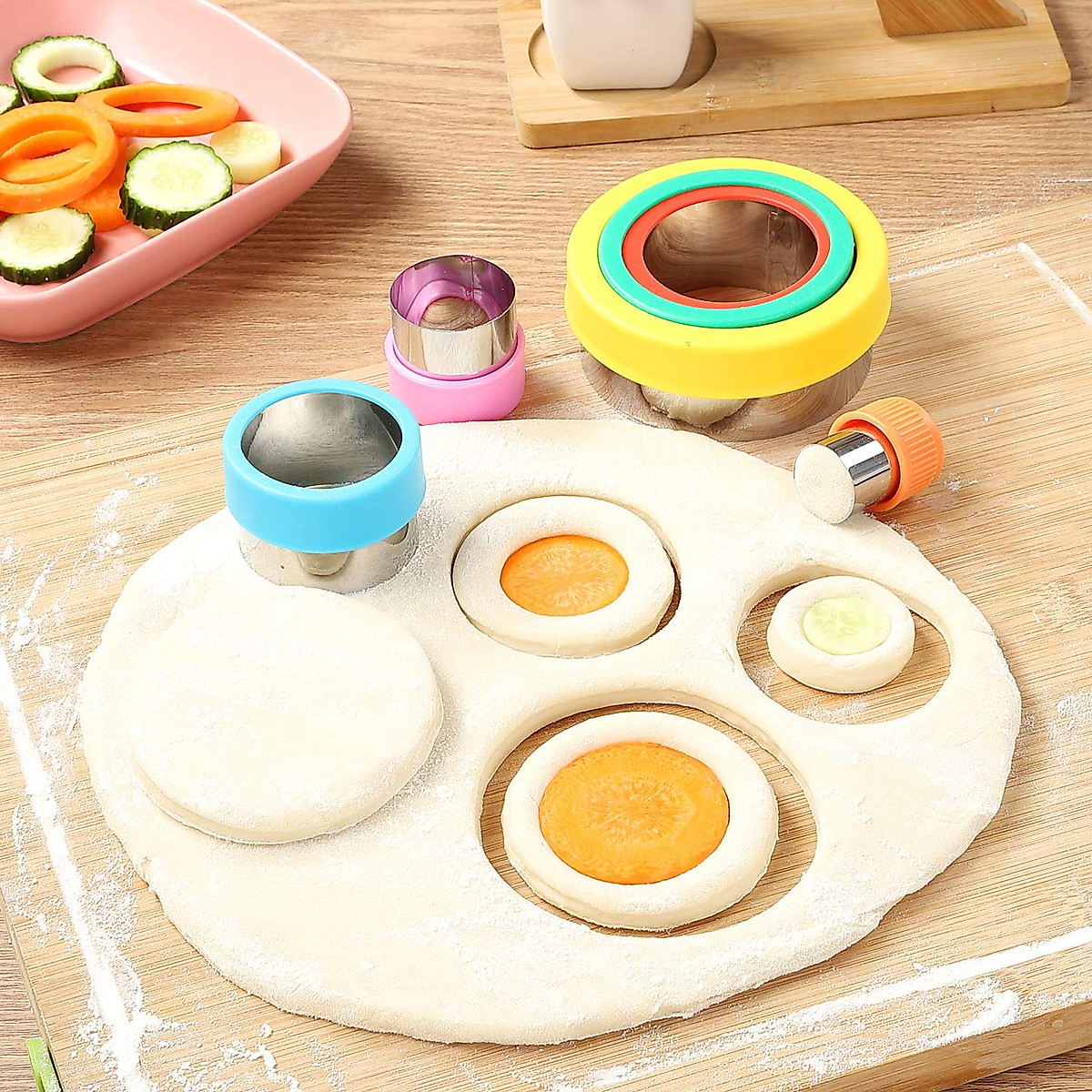 Round Cookie Biscuit Cutter Set, 6 Graduated Circle Pastry Cutters, Stainless Steel Cookie And Dough Cutters for Donut and Scone, Circle Cutter Cake Ring Molds