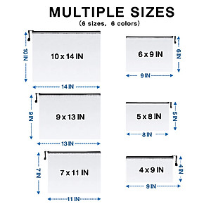 SUNEE 12+30 Mesh Zipper Pouch Bundle (12PCS 10x14 Black & 30PCS Muti-Sizes Black)