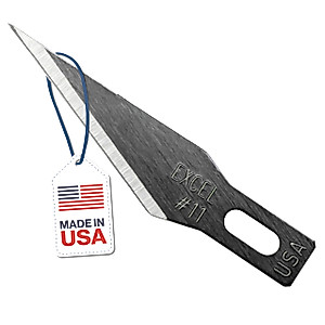 Excel Blades #11 Craft Knife Replacement Blades - Double Honed Blades for Craft Knife - Perfect for Trimming Wood, Plastic, Paper, Leather and More - Set of 15 with Dispenser