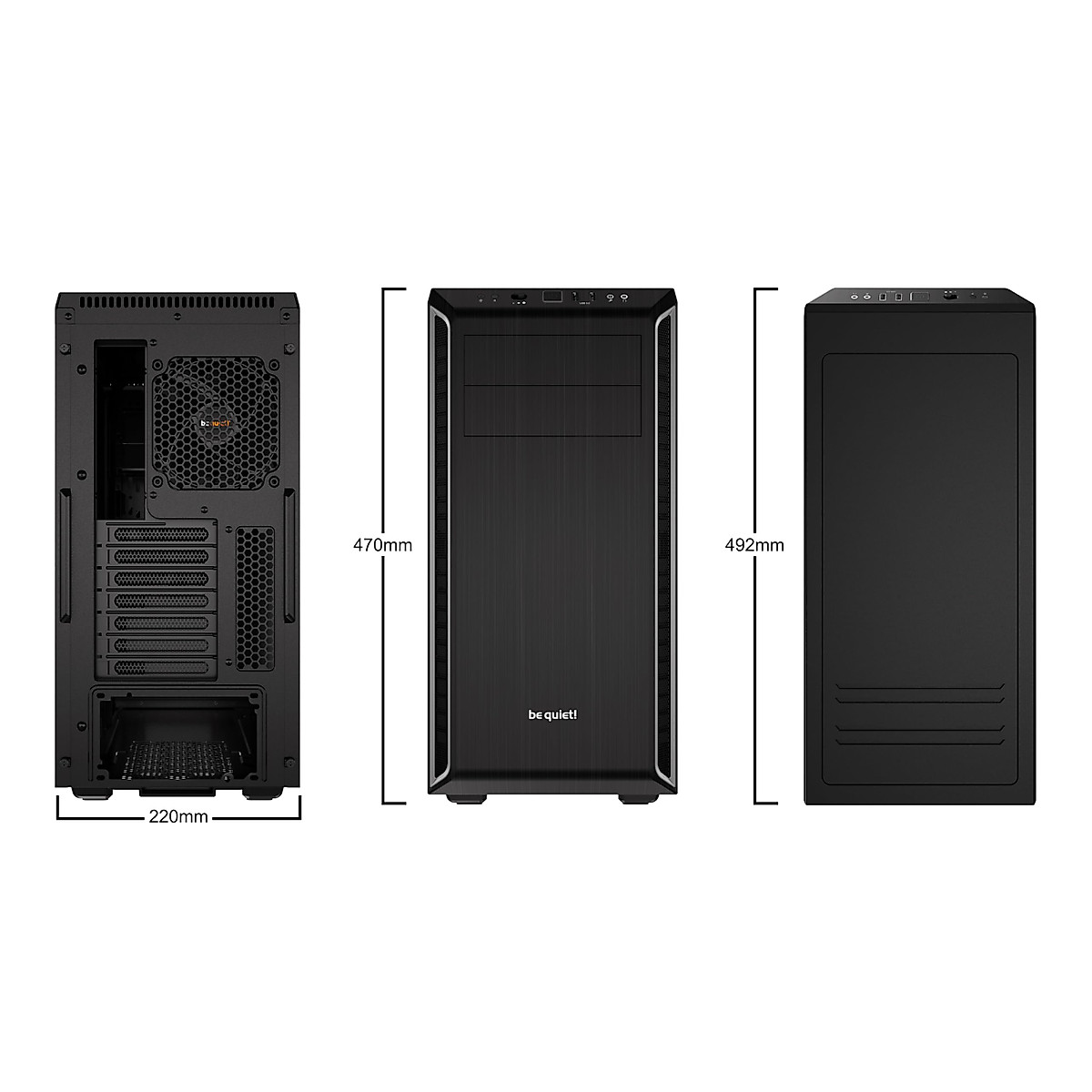 be quiet! Pure Base 600 | ATX Midi Tower PC Case| 2 Pre-Installed Pure Wings 2 Fans | Silver | BG022