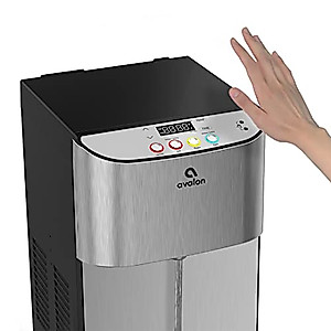 Avalon Hand-Free Touchless Electric Bottleless Water Cooler Dispenser with BioGuard- 3 Temperatures, Digital Clock with Temperature Control, Self Cleaning, Anti-Microbial Coating, Stainless Steel