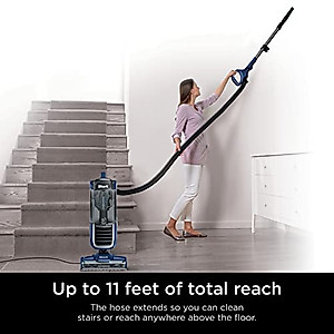 Shark NV151 Navigator Pro Complete Upright Vacuum with HEPA Filtration, Swivel Steering, Power Brush, Crevice Tool & Upholstery Tool, for Pet Hair & Multi-Surface Cleaning, Navy, 0.87 Qt. Dust Cup
