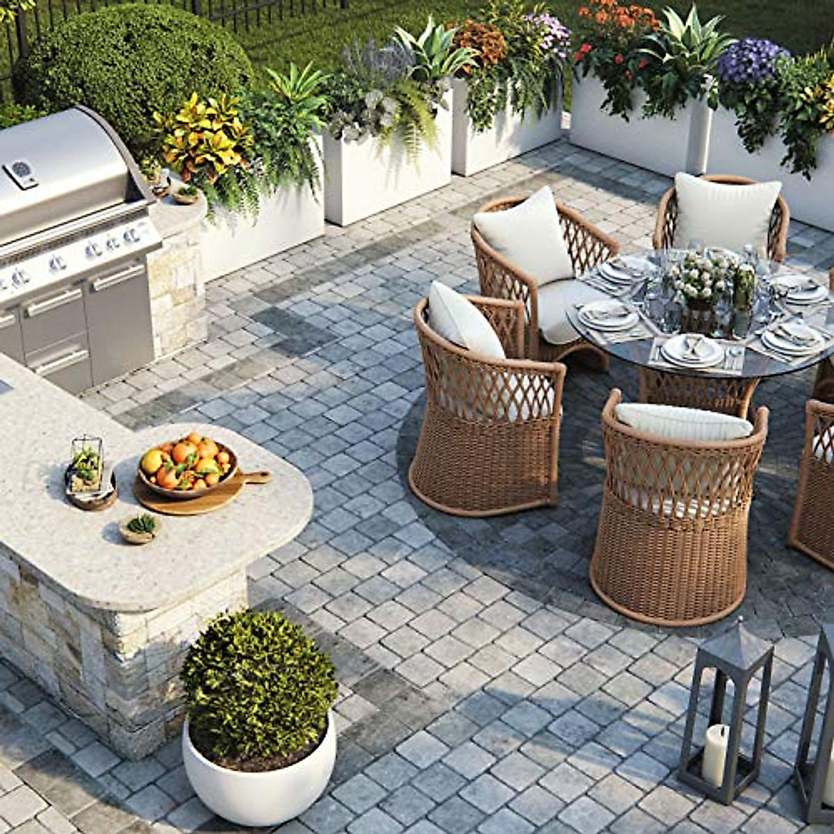 Austin Avenue Accents Large Modern Fiberglass Planter Box - Indoor Outdoor Rectangular Planter - Weather-Resistant, UV-Protected, Lightweight, Pre-drilled Drainage Holes - 36 inches - Black