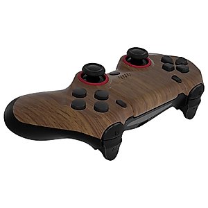 eXtremeRate Wood Grain Ghost Replacement Faceplate Touchpad Cover, Redesigned Soft Touch Housing Shell Case Touch Pad Compatible with PS4 Slim Pro Controller JDM-040/050/055 - Controller NOT Included
